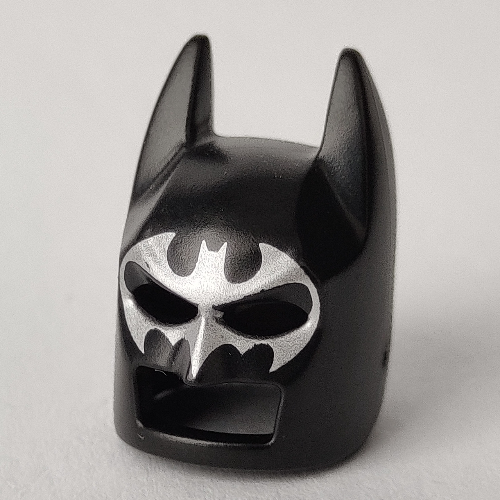 LEGO PART 10113pr0001 Mask, Batman Cowl, Silver Bat Logo Around Eyes ...