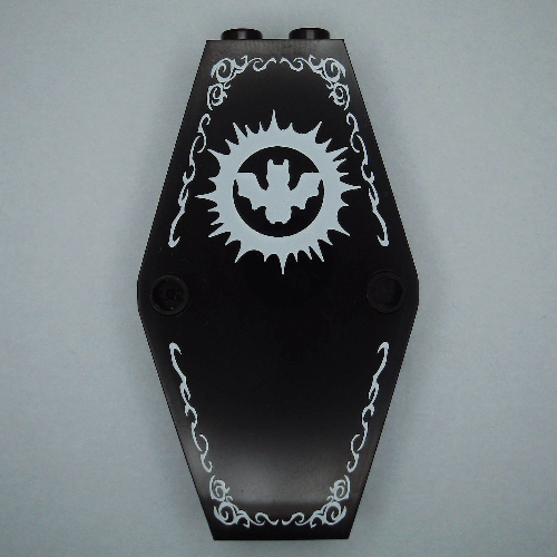 LEGO PART 10304pr0001 Coffin 2 x 4 x 6 Lid with White Bat Print ...