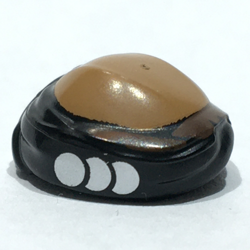 LEGO PART 3672pr0001 Headwear Black Turban with Light Bluish grey ...