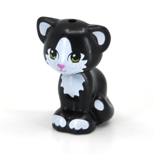 LEGO PART 11602pr0001 Animal, Cat, Sitting with Light Green Eyes, Dark ...