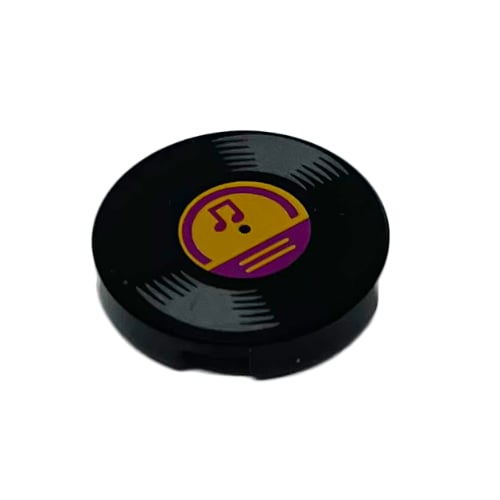 LEGO PART 14769pr1252 Tile Round 2 x 2 with Vinyl Record, Bright Light ...