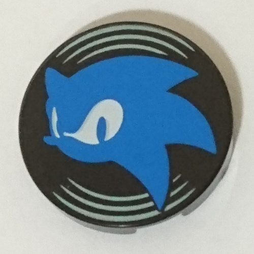 LEGO PART 14769pr1277 Tile Round 2 x 2 with Blue Sonic the Hedgehog ...
