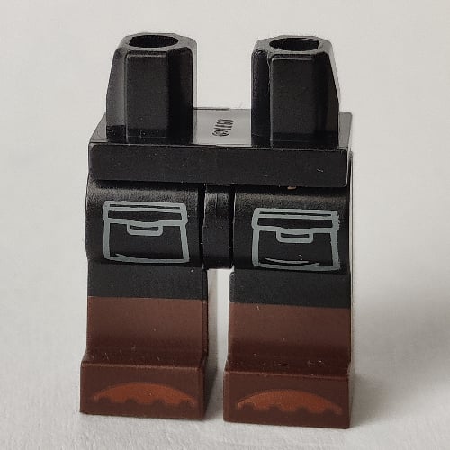 LEGO PART 970c03pat07pr1771 Hips with Black Legs and Dark Brown Boots ...