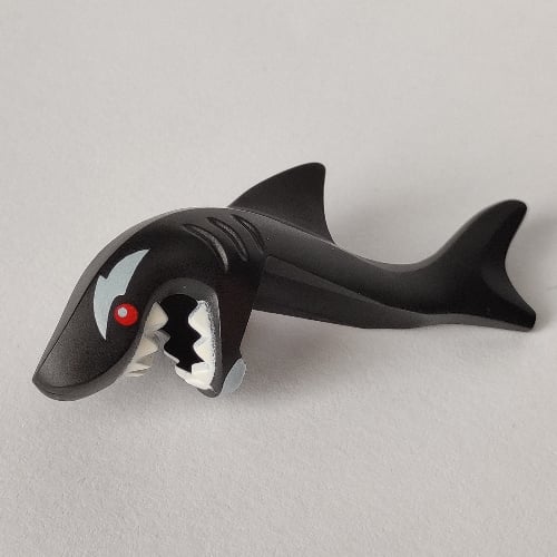LEGO PART 24076pr0002 Mask Shark Head with Tail and Fin with Red Eyes ...
