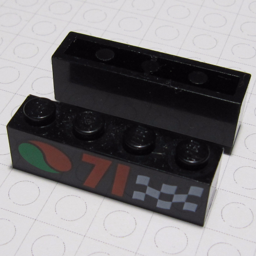 LEGO PART 3010apr0006 Brick 1 x 4 with Bottom Tubes, Lowered Center ...