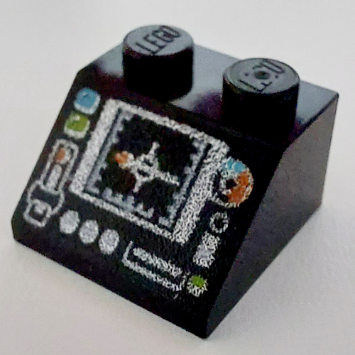 LEGO PART 3039pr0018 Slope 45° 2 x 2 with Silver Control Panel and ...