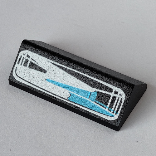 LEGO PART 3041pr0001 Slope 45° 2 x 4 Double with Blue and White ...