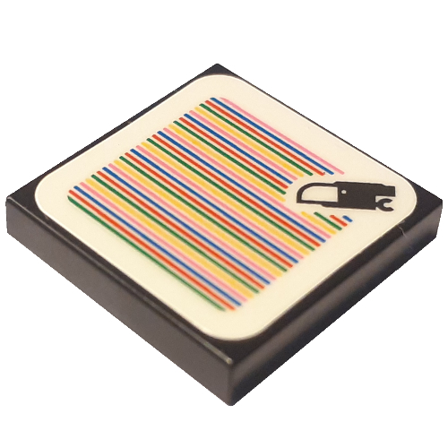 LEGO PART 3068bpr9739 Tile 2 x 2 with Crowber and Barcode Print ...