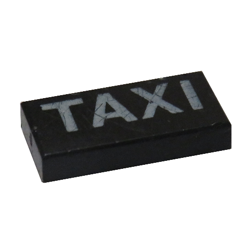 LEGO PART 3069bpr0034 Tile 1 x 2 with White 'TAXI' Print | Rebrickable ...