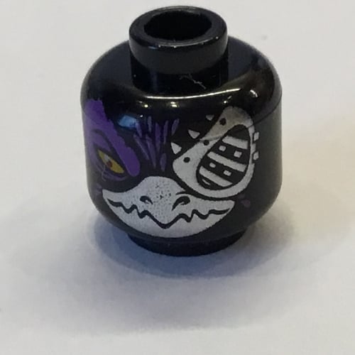 LEGO PART 3626cpr1133 Minifig Head Rizzo, Dual Sided, Raven with Silver ...