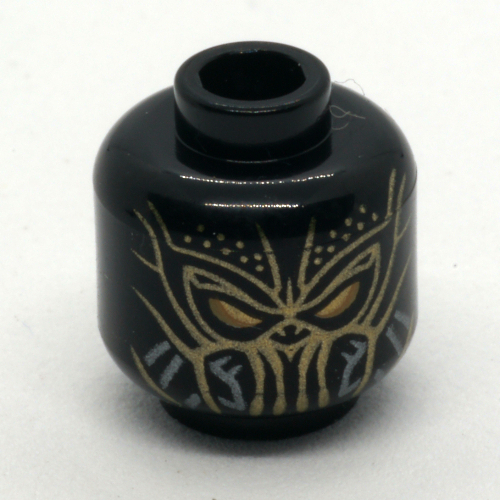 LEGO PART 3626cpr2502 Minifig Head Erik Killmonger (Golden Jaguar ...