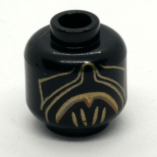 LEGO PART 3626cpr2502 Minifig Head Erik Killmonger (Golden Jaguar ...