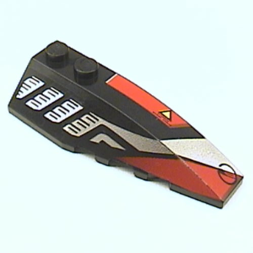 LEGO PART 41747pr0020 Wedge Curved 6 x 2 Right with Sleek Silver and ...