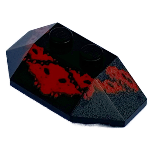 LEGO PART 47759pr0003 Wedge Sloped 45° 2 x 4 Triple with Red Scale ...