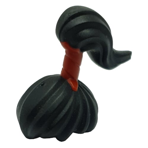 LEGO PART 65425pat0002 Hair Ponytail High with Dark Red Band Pattern ...