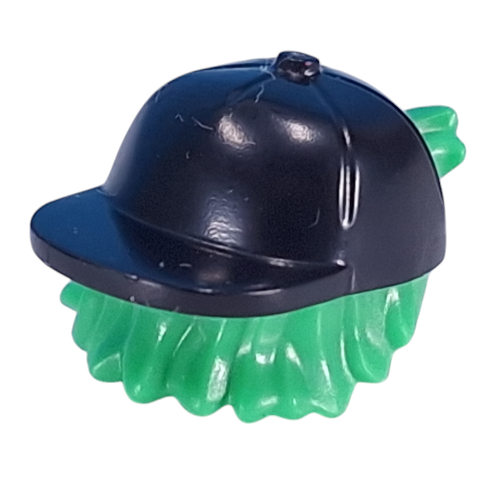 LEGO PART 65730pat0002 Hair and Hat, Backwards Cap, Bright Green Hair ...