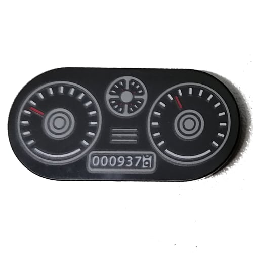 LEGO PART 66857pr0011 Tile Round 2 x 4 with Car Dashboard, Speed Dials ...