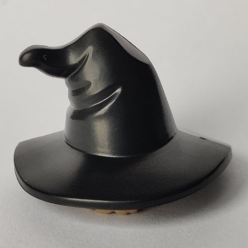 LEGO PART 73213pat0001 Hair and Hat, Floppy Witch Hat, Short Hair, Dark ...