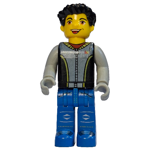 LEGO PART 76519pr0003 Juniors Midifig, Max, Black Torso, Light Gray ...