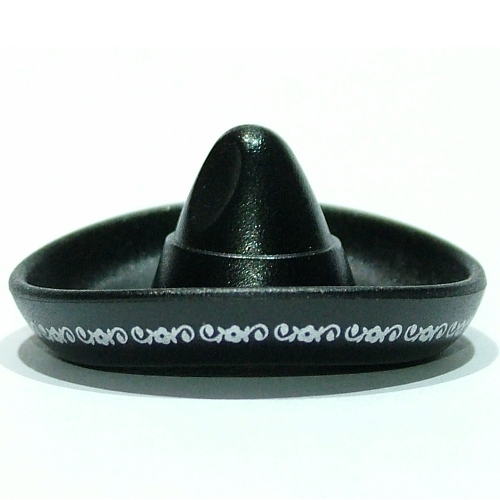 LEGO PART 90388pr0003 Hat Sombrero with Silver Ornate Narrow Trim Print ...