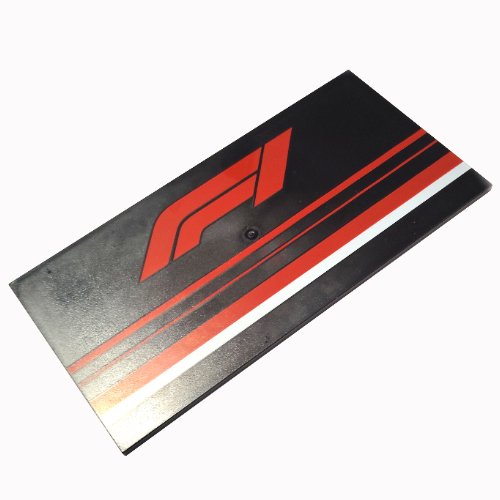 LEGO PART 90498pr0030 Tile 8 x 16 with Red F1 Logo, Red/White Lines ...