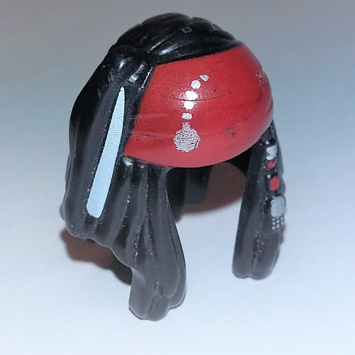 LEGO PART 95221pr0001 Hair Dreadlocks with Beads and Dark Red Bandana ...
