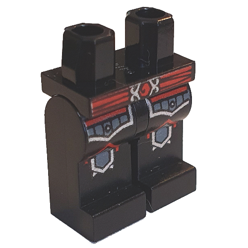 LEGO PART 970c03pr0422 Hips and Black Legs with Red Belt, Armour and ...