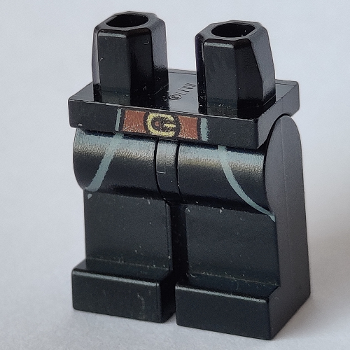 LEGO PART 970c03pr0606 Hips and Black Legs with Belt with Gold Buckle ...