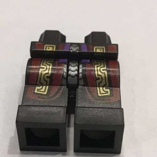 LEGO PART 970c03pr0770 Hips and Black Legs with Dark Red and Gold Robe ...
