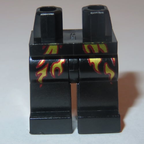 LEGO PART 970c03pr0861 Hips and Black Legs with Red and Gold Flames ...
