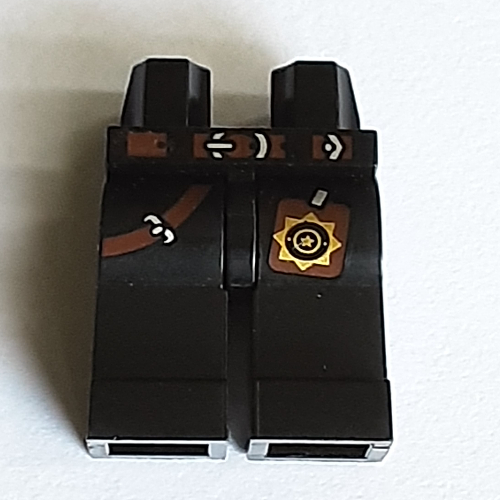 LEGO PART 970c03pr1178 Hips and Black Legs with Reddish Brown Belts ...