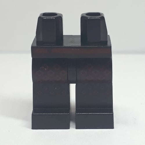 LEGO PART 970c03pr1332 Hips and Black Legs with Armor, Dark Red ...