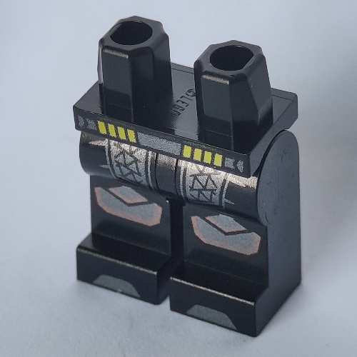 LEGO PART 970c03pr1775 Hips and Black Legs with Pearl Titanium and ...