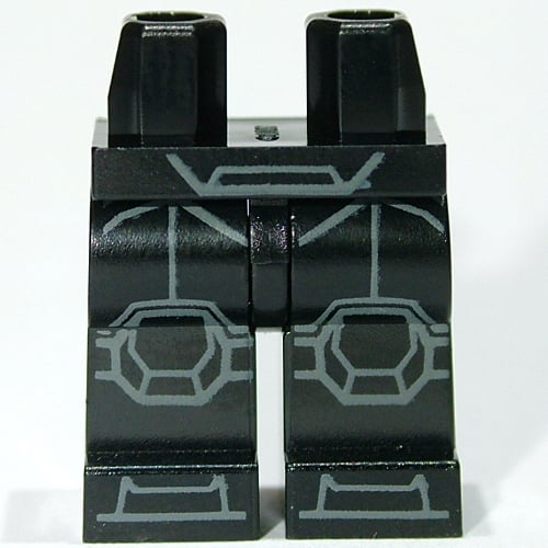 LEGO PART 970c03pr2119 Hips and Black Legs with Silver Lines (Armor ...