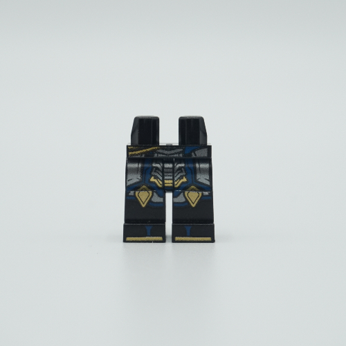 LEGO PART 970c03pr9948 Hips and Black Legs with Dark Blue, Silver Armor ...