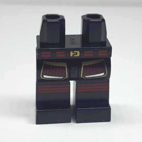LEGO PART 970c03pr1081 Hips and Black Legs with Red Belt, Gold Buckle ...