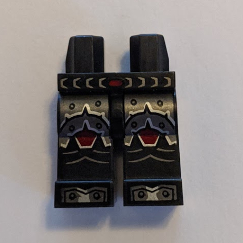 LEGO PART 970c03pr0947 Hips and Black Legs with Dark Red and Silver ...