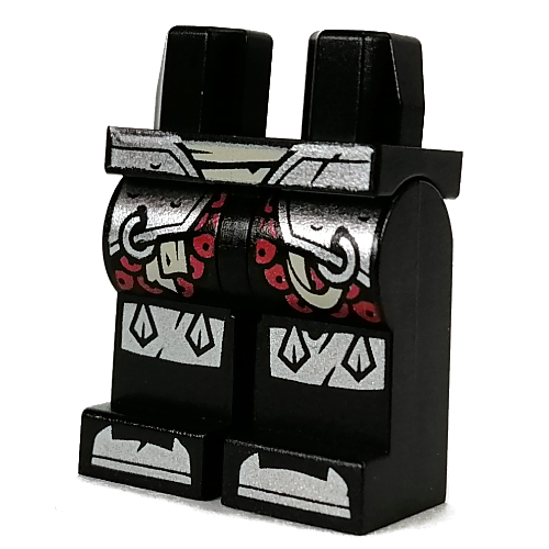 LEGO PART 970c03pr0022 Hips and Black Legs with Silver/Red Armor ...
