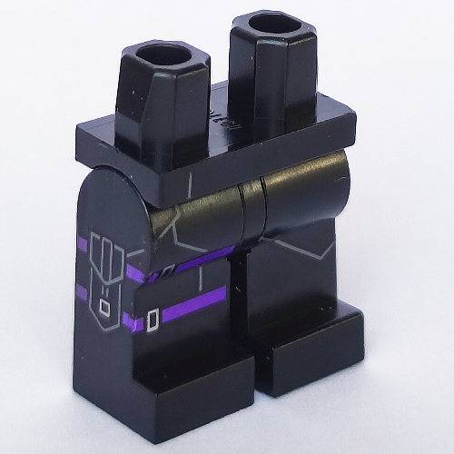 LEGO PART 970c03pr0025 Hips and Black Legs with Dark Purple Straps ...