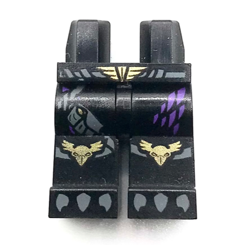 LEGO PART 970c03pr0439 Hips and Black Legs with Gold Belt Buckle, Gold ...