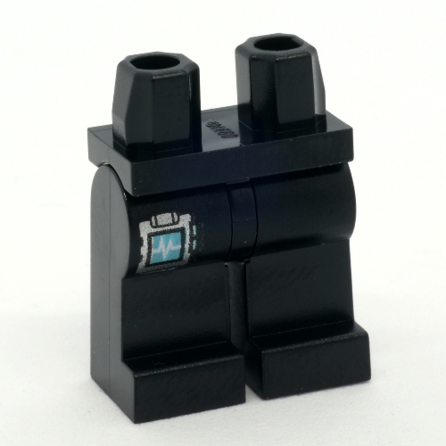 LEGO PART 970c03pr0740 Hips and Black Legs with Silver Device with ...