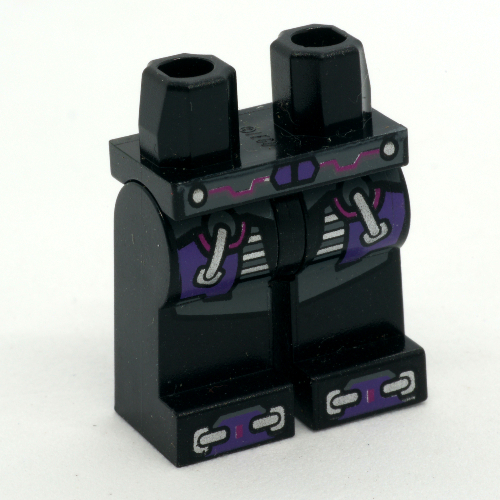 LEGO PART 970c03pr0820 Hips and Black Legs with Silver, Dark Bluish ...