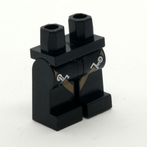 LEGO PART 970c03pr0983 Hips and Black Legs with Sand Green Harness ...