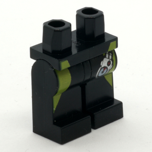 LEGO PART 970c03pr0984 Hips and Black Legs with Lime Green Stripes on ...