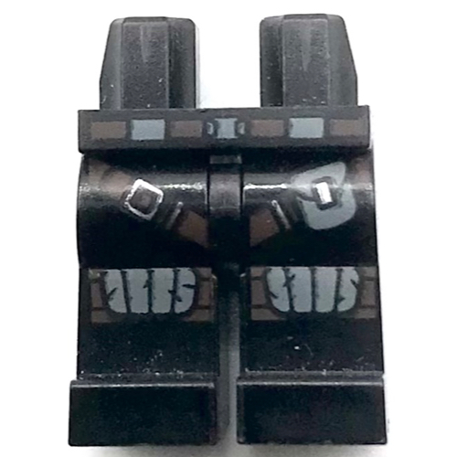 LEGO PART 970c03pr1529 Hips and Black Legs with Straps, Buckles, Belt ...