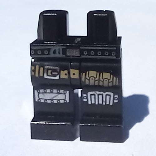 LEGO PART 970c03pr1696 Hips and Black Legs with Metal Knee Caps, Strap ...