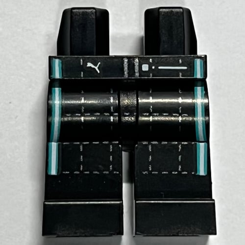 LEGO PART 970c03pr2238 Hips and Black Legs with Gray Stitching, White ...