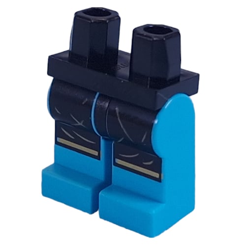 LEGO PART 970c04pr0002 Hips and Dark Azure Legs with Black Apron, Tan ...