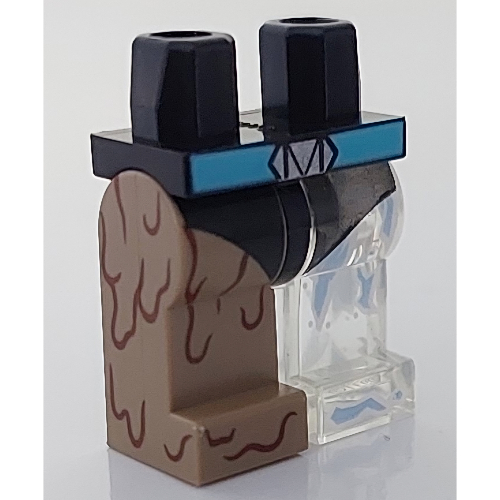 LEGO PART 970l73r11pr1837 Hips and Trans-Clear Left Leg, Dark Tan Right ...