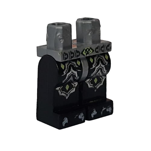 LEGO PART 970c03pr0586 Hips and Black Legs with Silver Scaled Armor ...